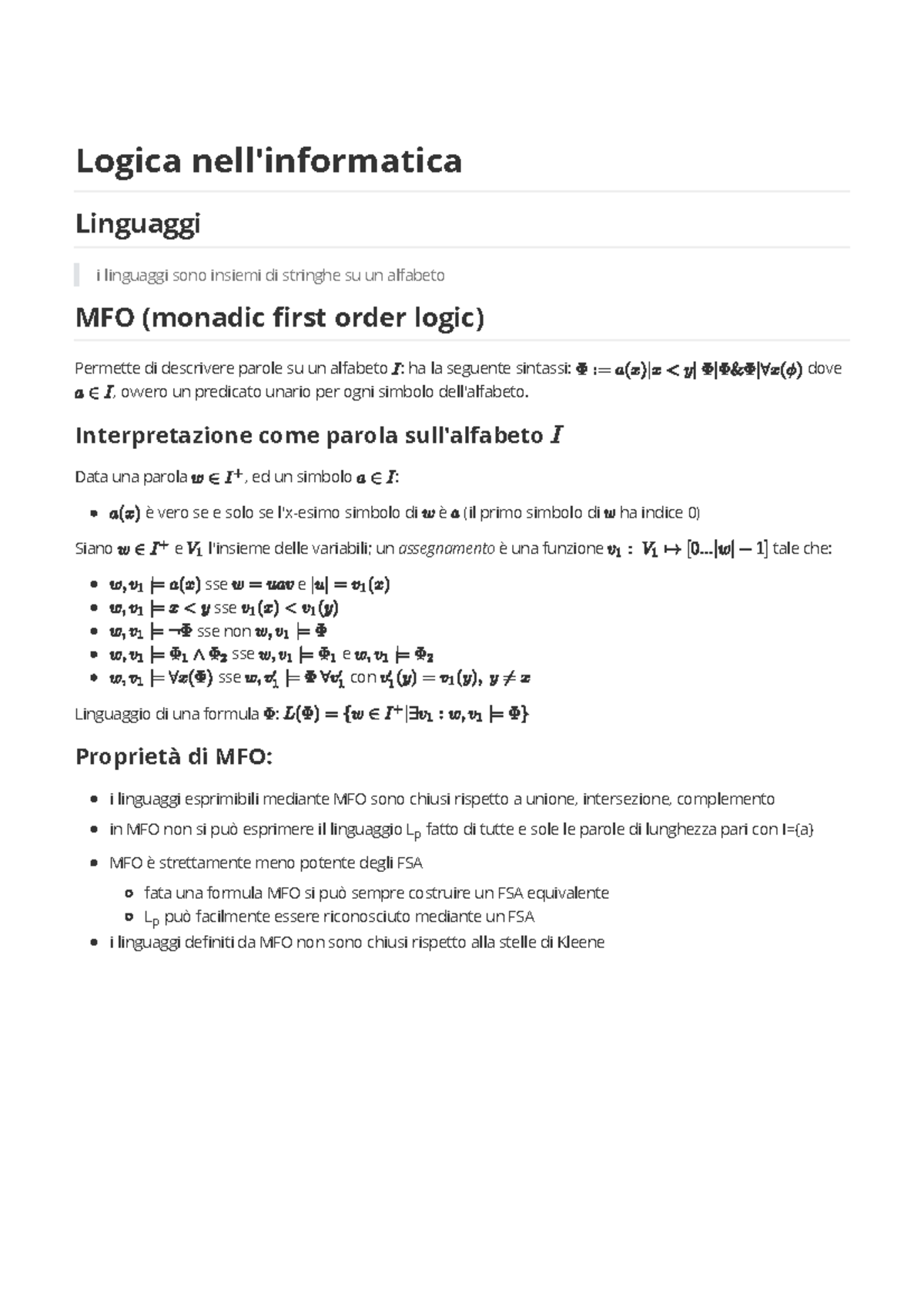 7 - Logica - Appunti 7 - Logica nell'informatica Linguaggi i linguaggi ...