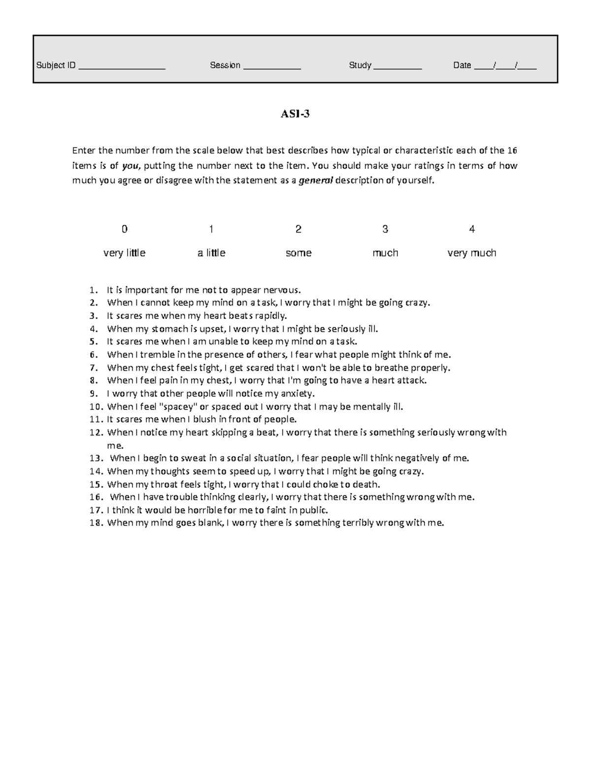 ASI3 - ASI3 - ASI- 3 Enter the number from the scale below that best ...