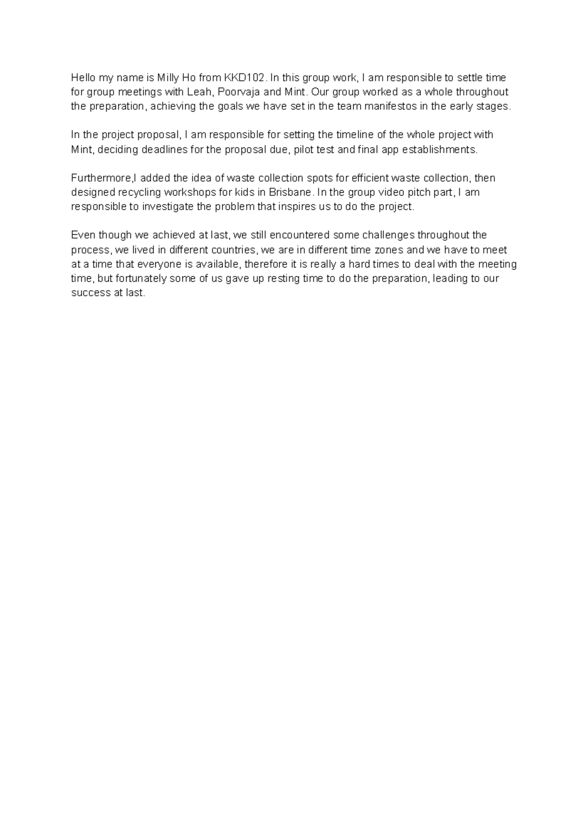 KKD102 individual script - KKB102 - QUT - Studocu