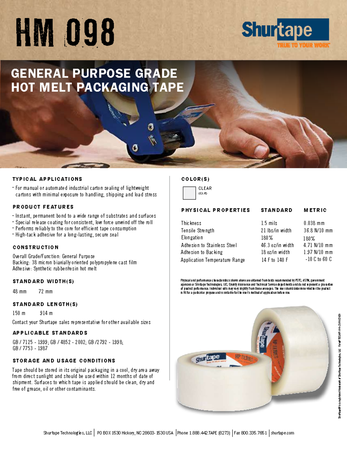 HM098 - FICHA TECNICA - HM 098 GENERAL PURPOSE GRADE HOT MELT PACKAGING ...