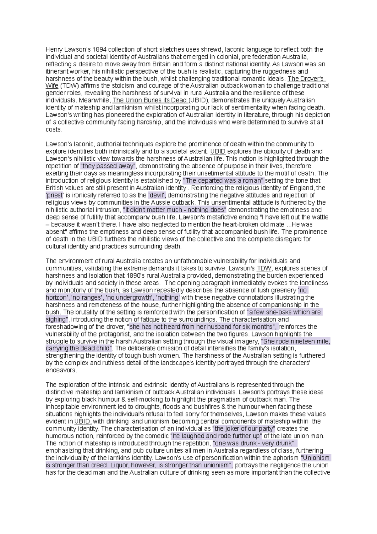 Henry Lawson - ES Prac - Henry Lawson’s 1894 collection of short ...