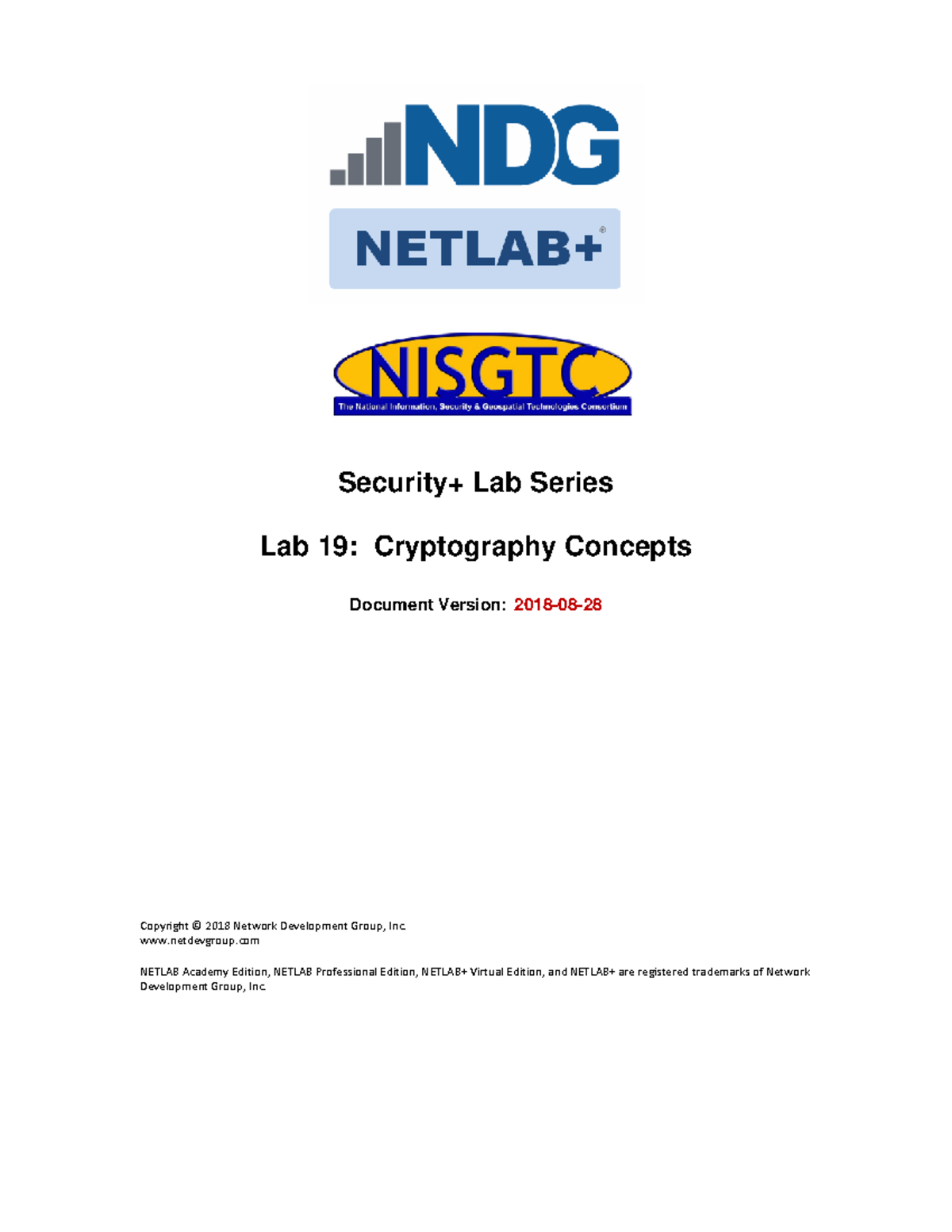 Lab Cryptography Concepts 19 Security Lab Series Lab 19 Cryptography Concepts Document