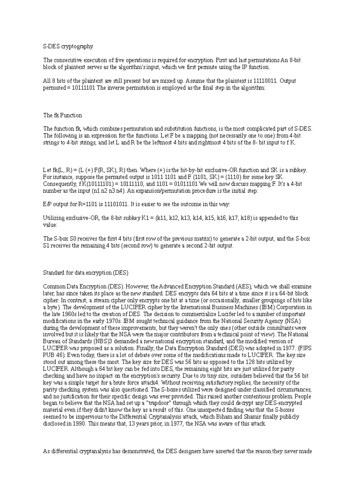 Symmetric Key Ciphers Lecture 2 S Des Cryptography The Consecutive Execution Of Five