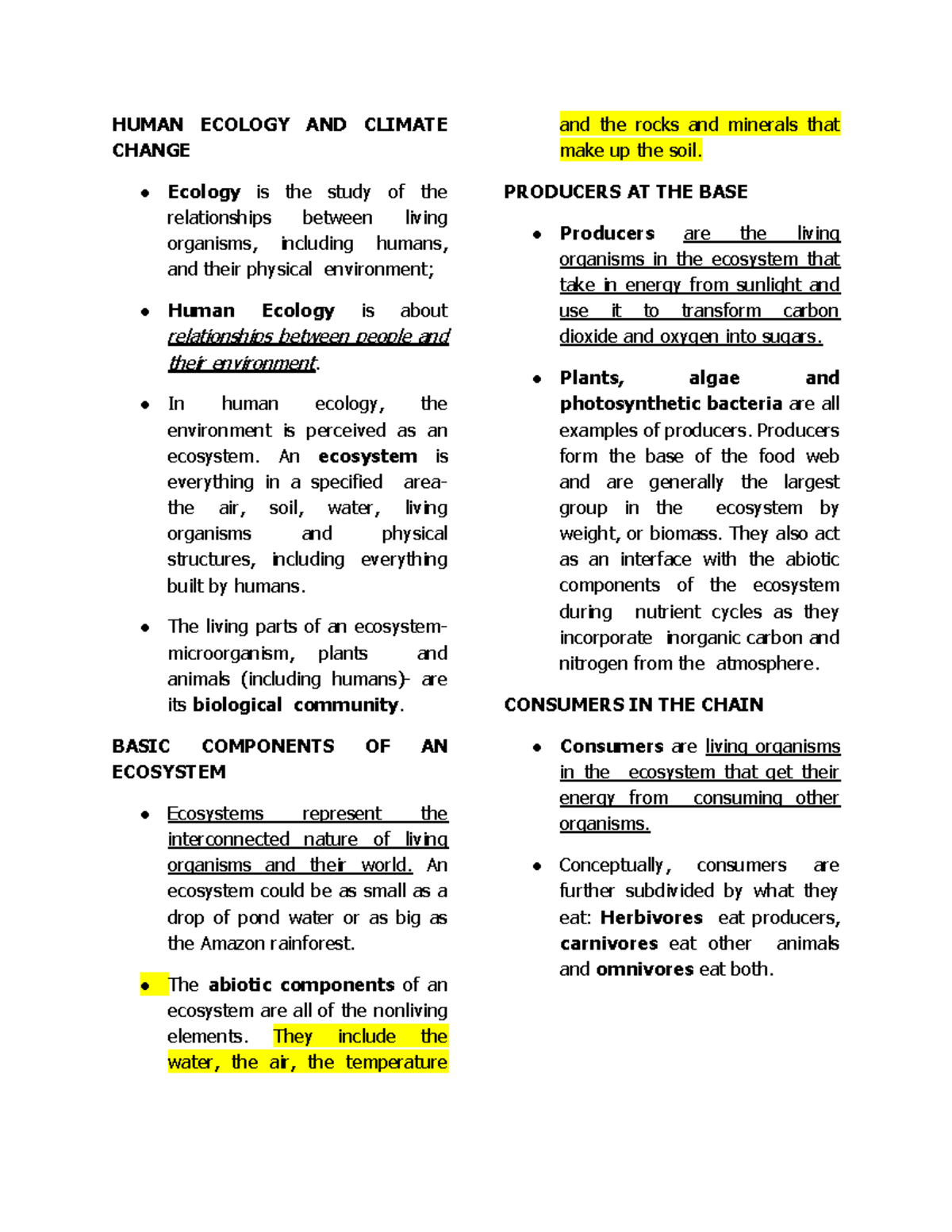 Human Ecology AND Climate Change - HUMAN ECOLOGY AND CLIMATE CHANGE ...