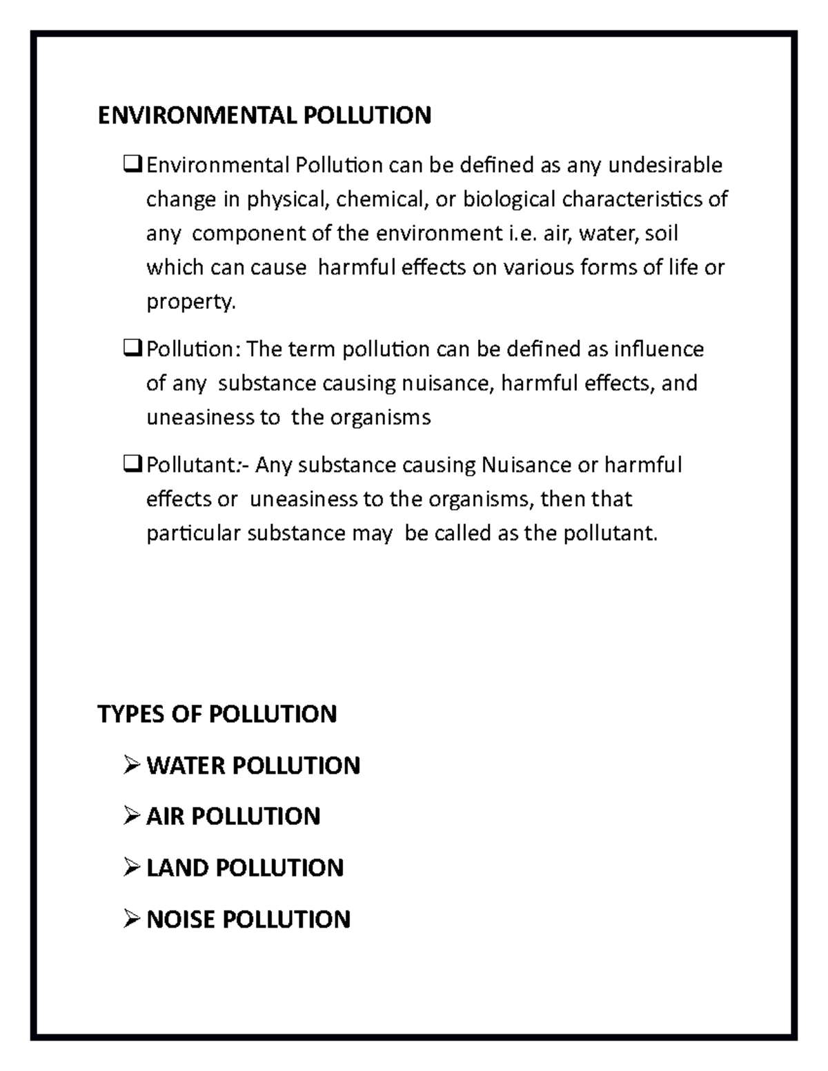 Environmental Pollution - ENVIRONMENTAL POLLUTION Environmental ...