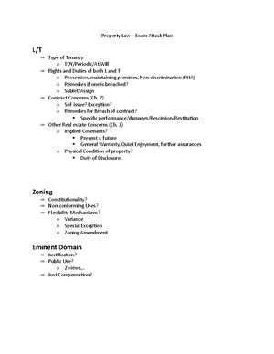 Property Attack Outline - Concept of Ownership Right to Possess and Use ...