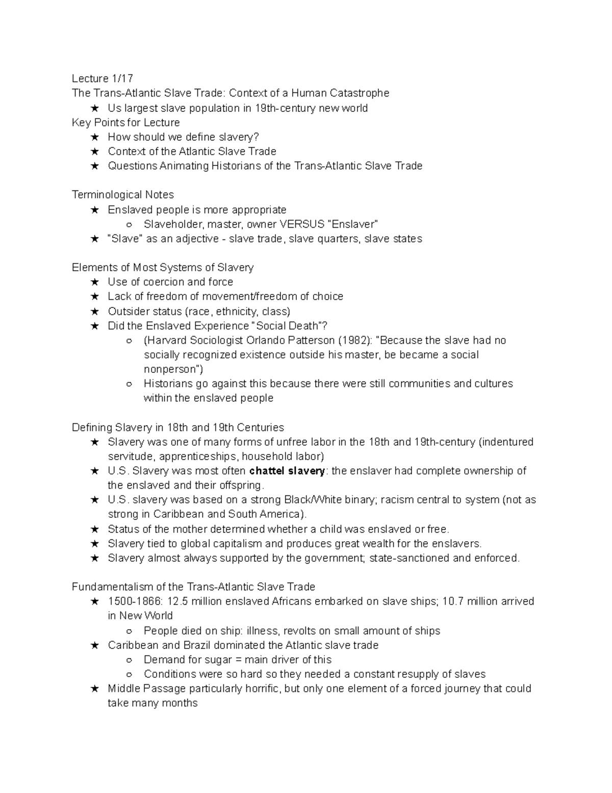 HIST 9 Week 2 - Professor Majewski - Lecture 1/ The Trans-Atlantic ...