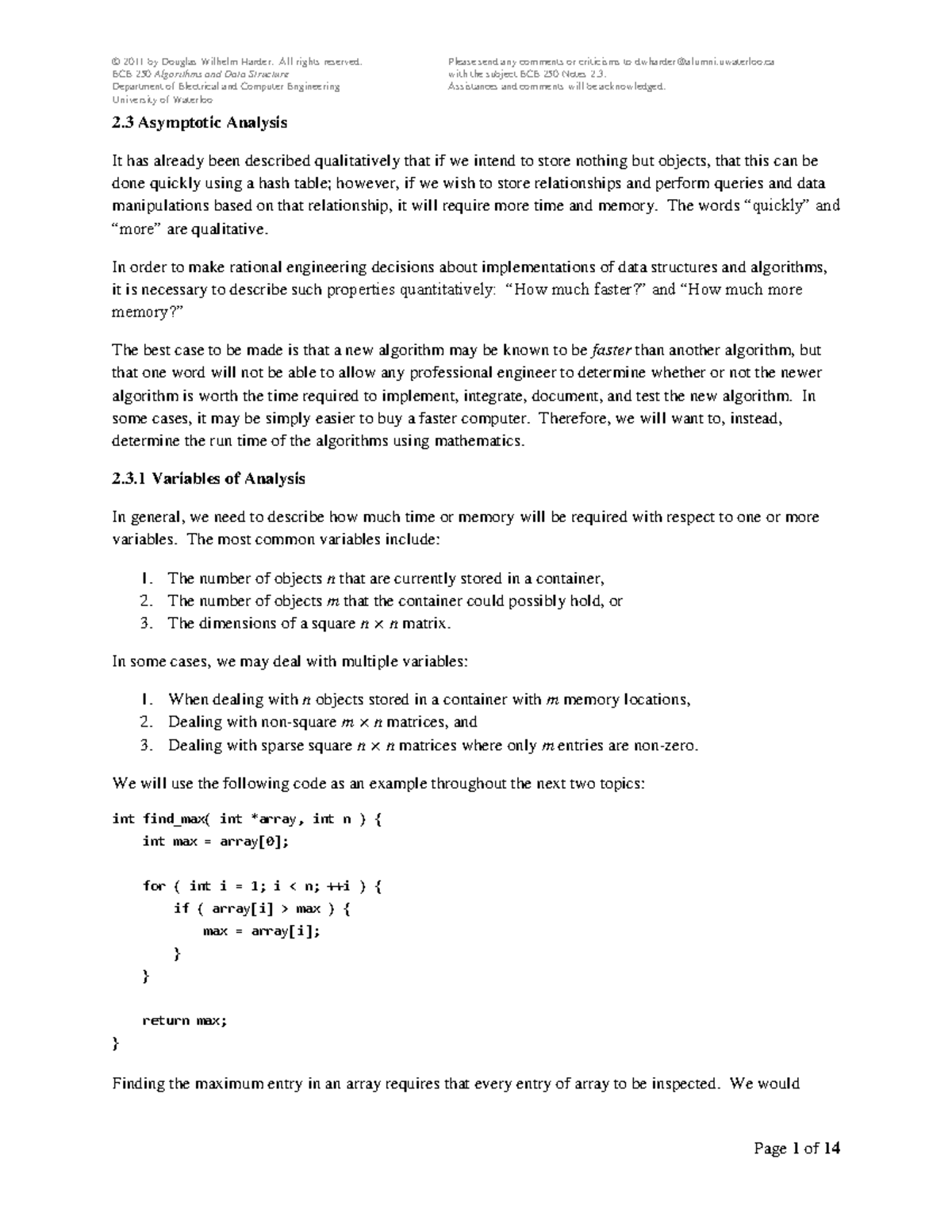 Asymptotic Analysis of Algorithms - Studocu