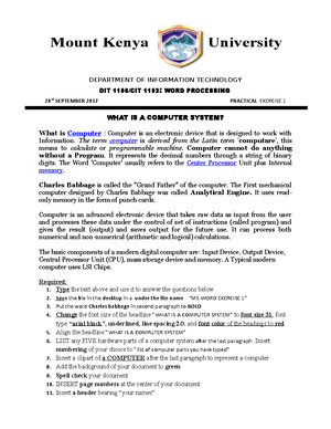 WORD Processing Exercise 4 practicals resources - DEPARTMENT OF ...