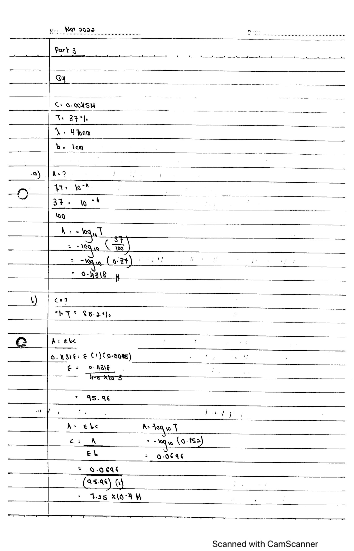 Past Year Questions chm260 - Applied Sciences - No: Nor 2022 Part 3 Q4 ...
