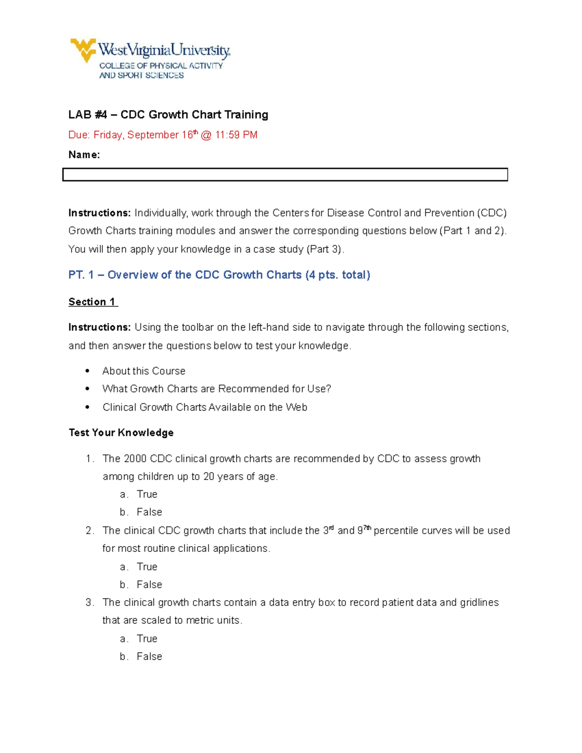 PET 175 LAB 4 - CDC Growth Chart Training - LAB #4 – CDC Growth Chart ...