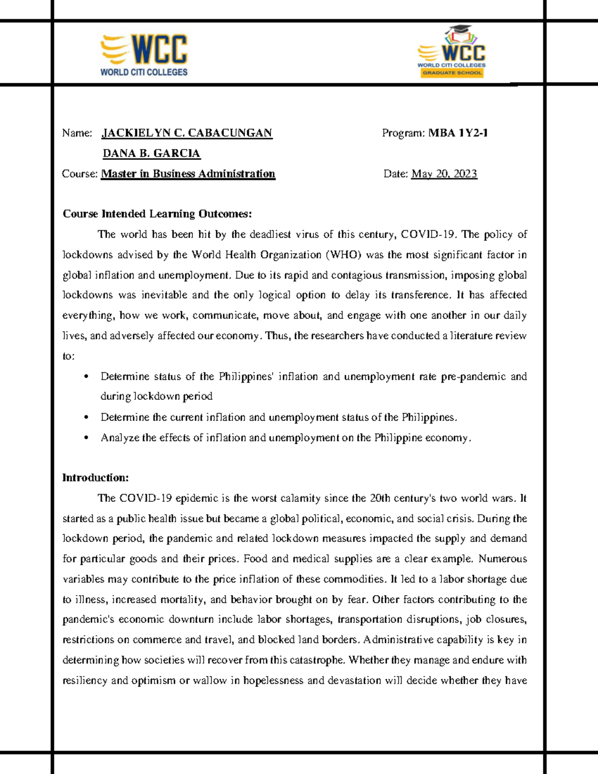 Cabacungan et al - Literature Research - Name: JACKIELYN C. CABACUNGAN ...