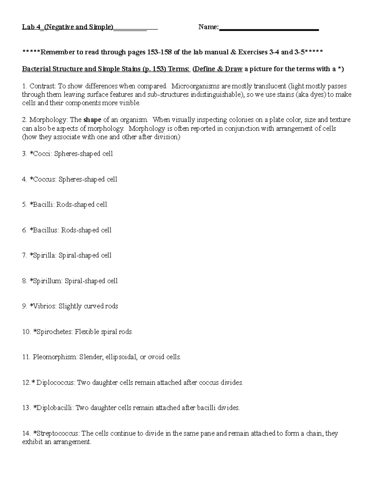 Lab 4 - Lab 4 is detailed the Negative and Simple of bacteria and how ...