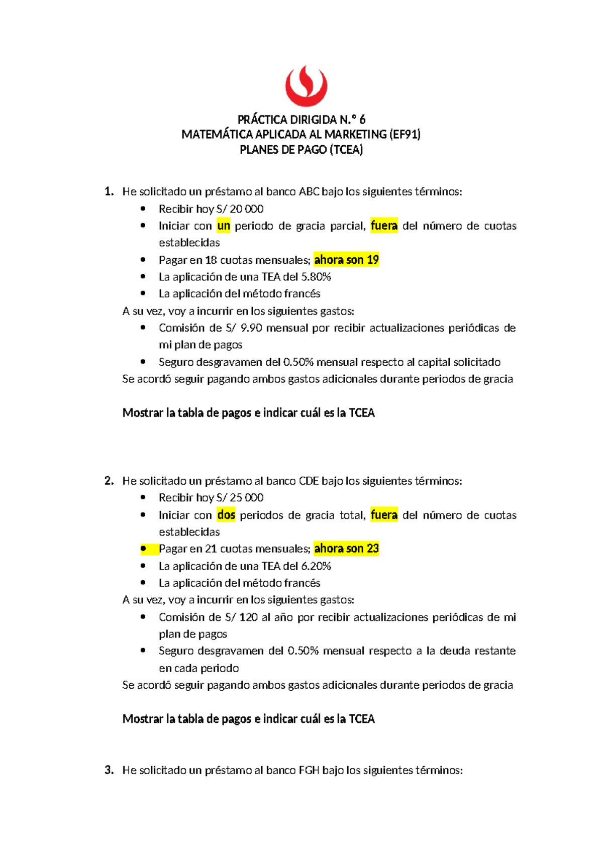 PD6 - PD6 MATE APLICADA - PRÁCTICA DIRIGIDA N.º 6 MATEMÁTICA APLICADA ...