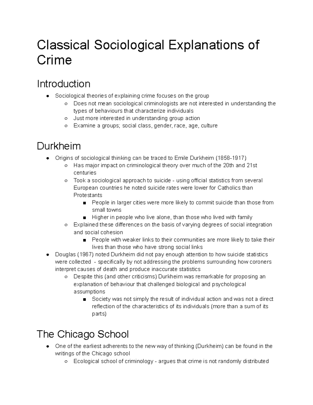 Chapter 5 Classical Sociological Explanations of Crime - Classical ...