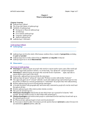 ANTH 200 Chapter 03 - Summary People and Culture - Chapter 3 ...