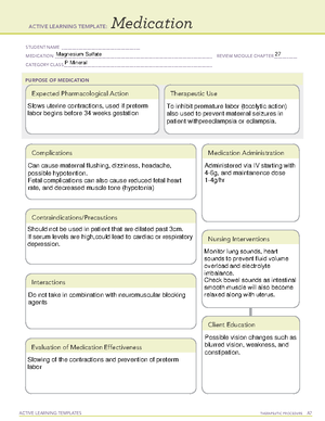 Methergine Medication Template - ACTIVE LEARNING TEMPLATES THERAPEUTIC ...