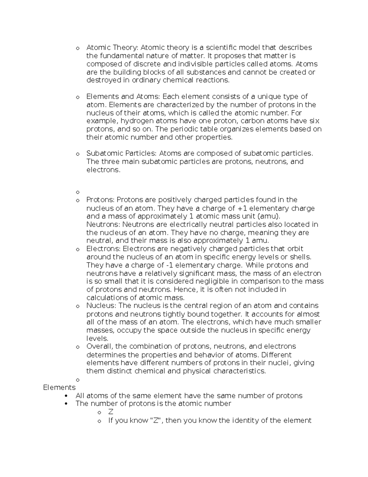 Chem chapter 2 - o Atomic Theory: Atomic theory is a scientific model ...