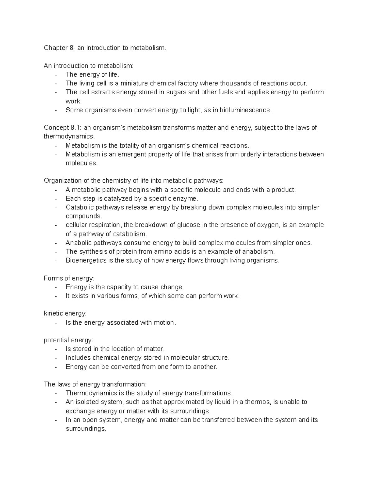 Quia Ap Chapter 8 An Introduction To Metabolism Detailed The Diagram ...
