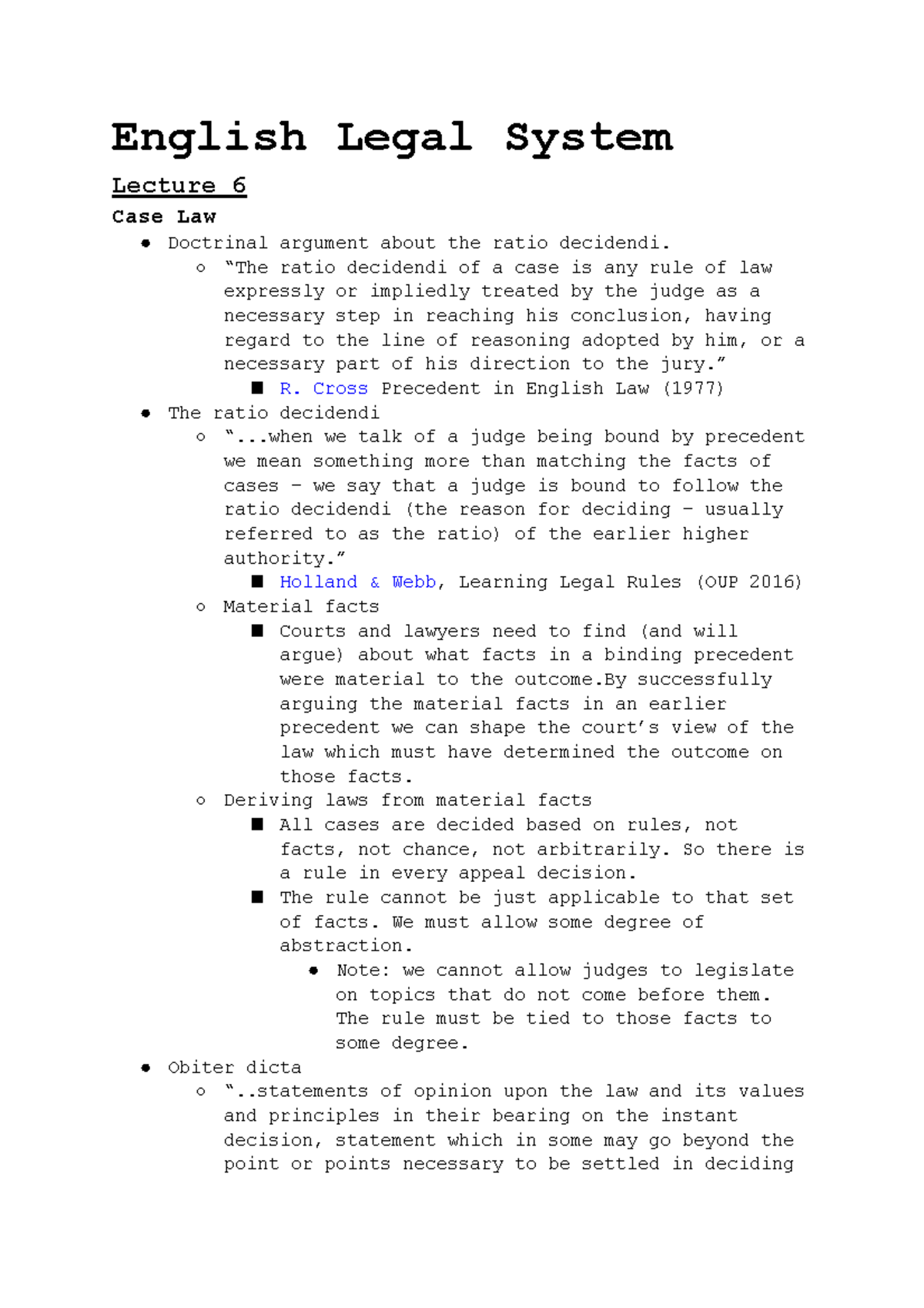 English legal system and skills - lecture 6 - English Legal System ...