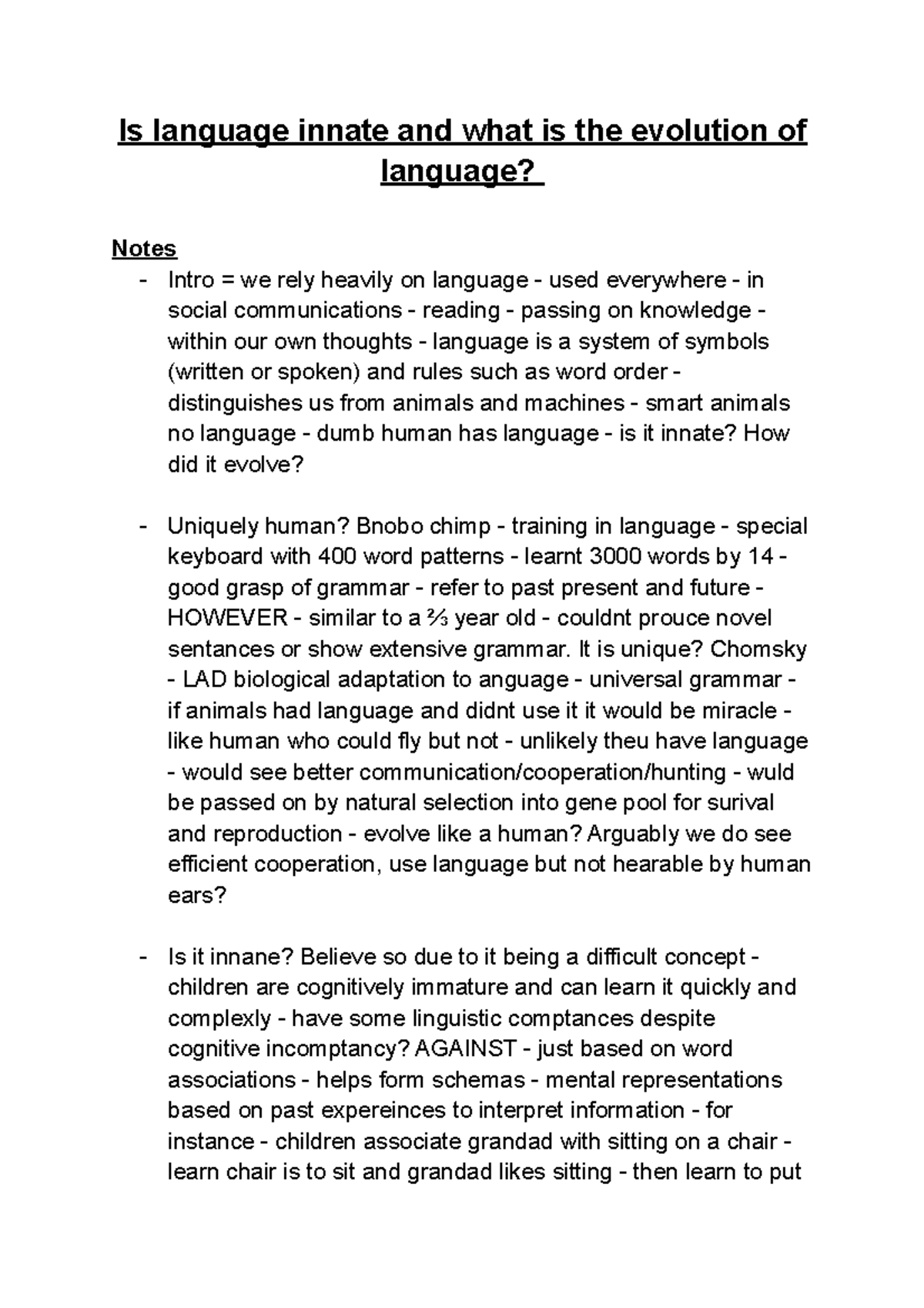 3. Is language innate and what is the evolution of language - Is ...