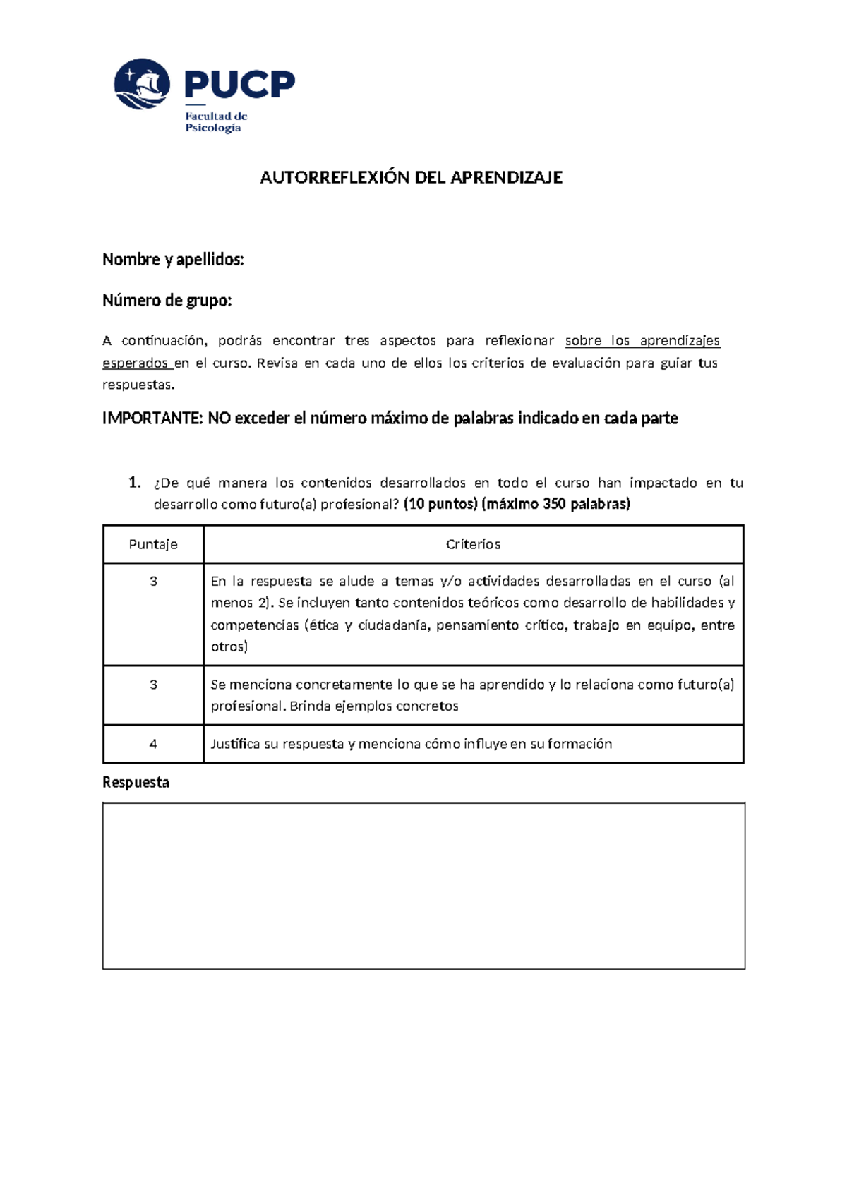 Autorreflexión del aprendizaje - AUTORREFLEXIÓN DEL APRENDIZAJE Nombre ...