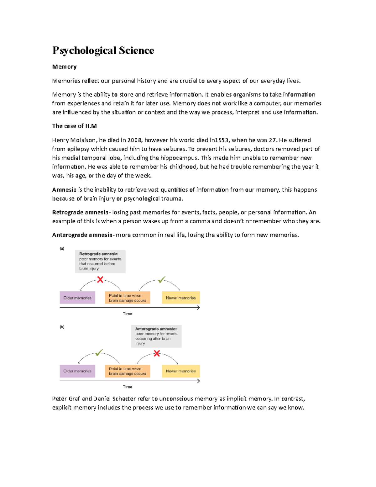 Memory - Psychological Science Memory Memories reflect our personal ...