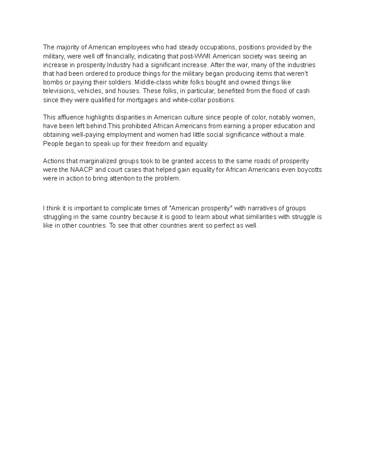 History 12 - Module 12 Assignment - The majority of American employees who had steady ...