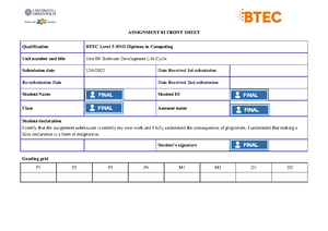 ASM1 Security - 123 - ASSIGNMENT 1 FRONT SHEET Qualification BTEC Level 5 HND Diploma in ...
