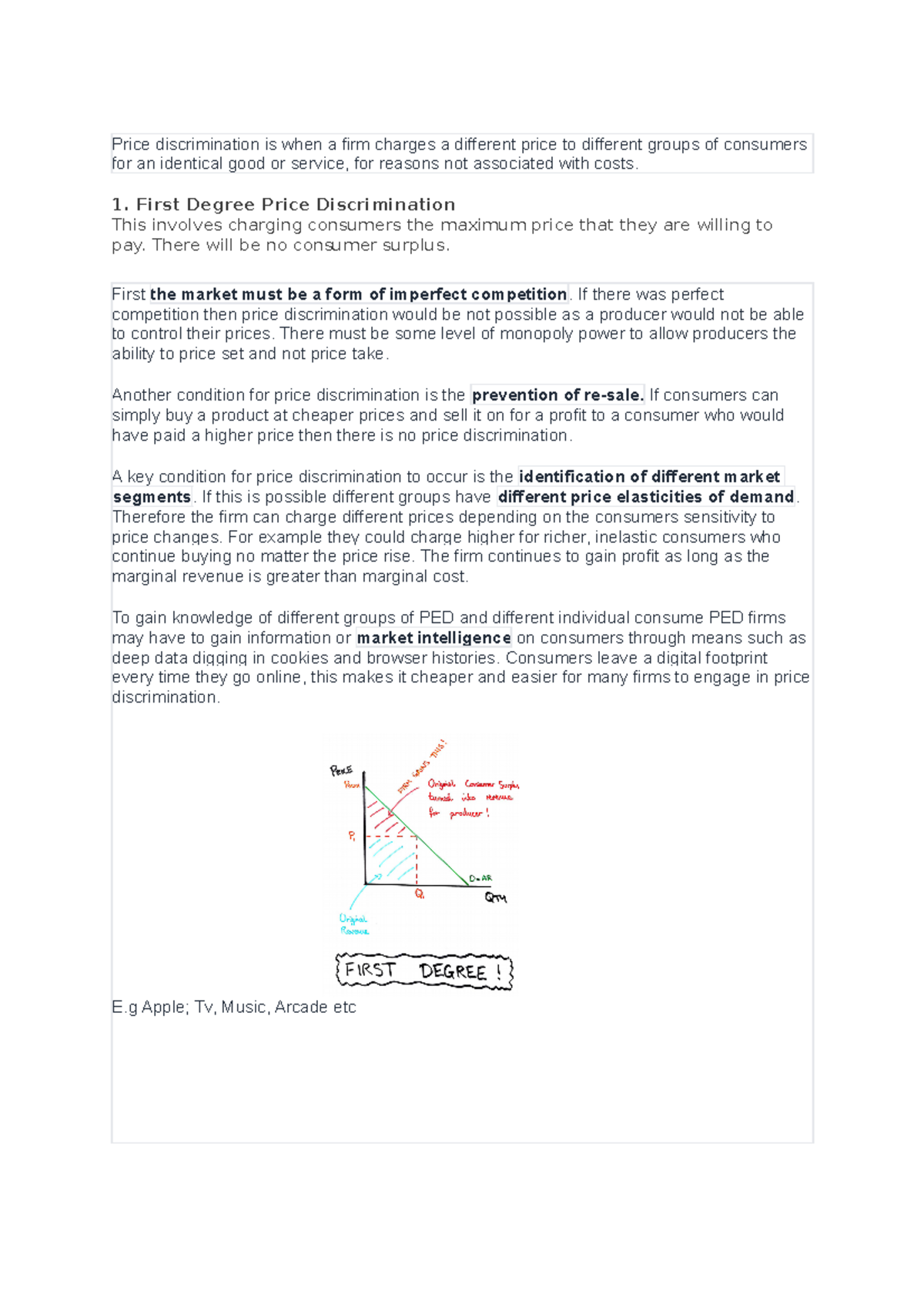 Apple Price Discrimination - Price discrimination is when a firm ...