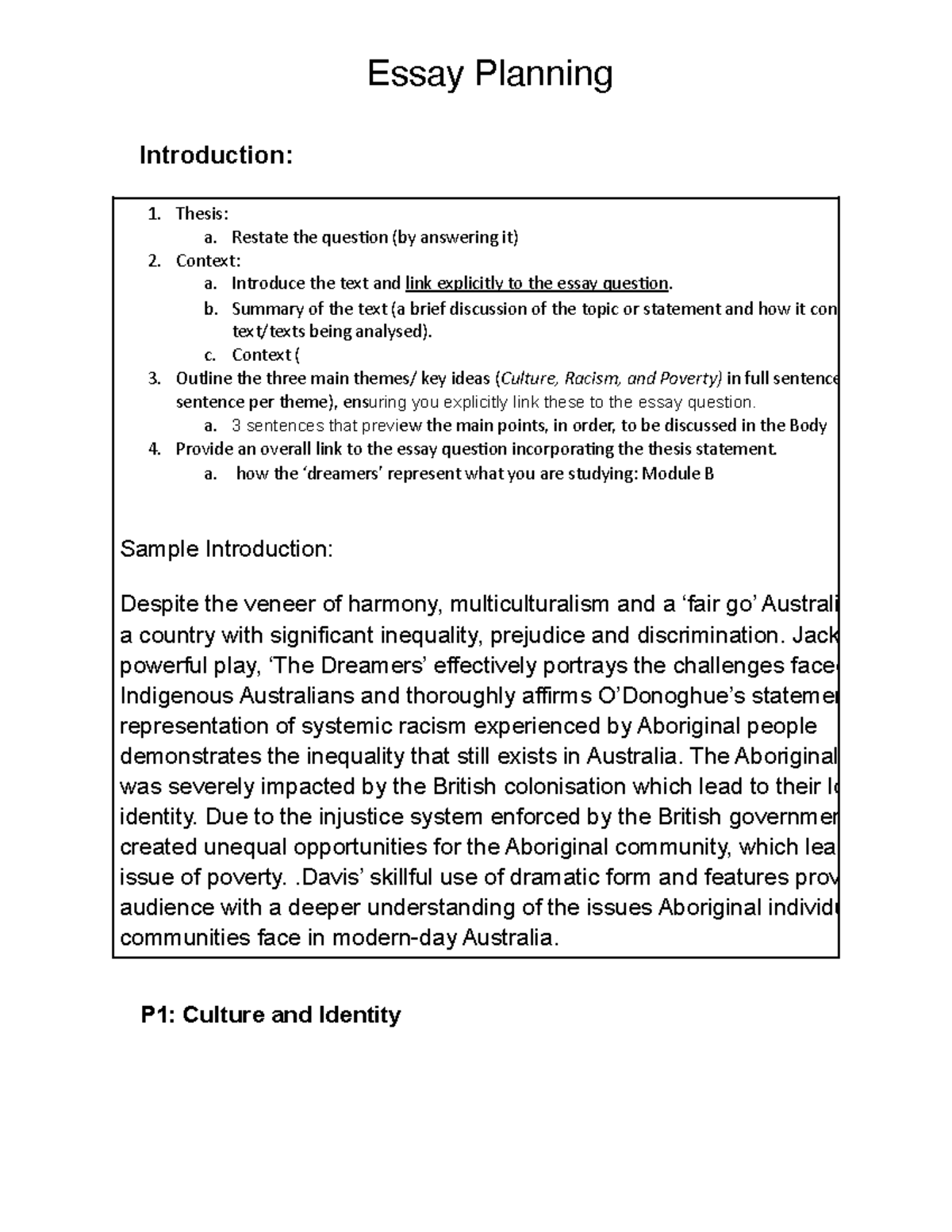 Exam-Essay-Planning - eng standard/adv - Essay Planning Introduction ...