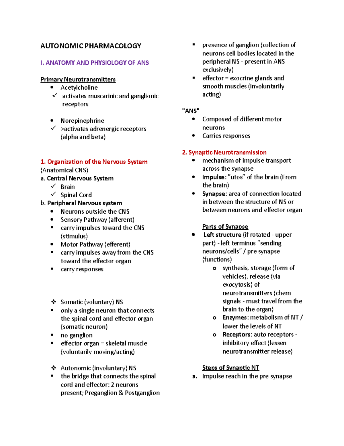 PCOL - PCOL SUMMARY - Pharmacology 2 - Studocu