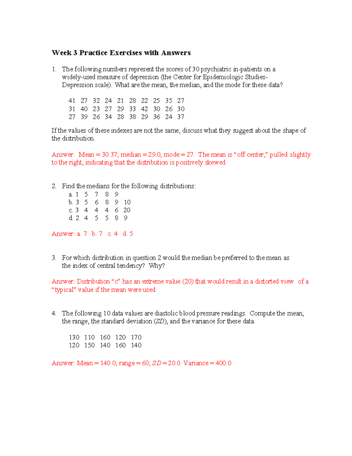 Week 3 Practice Questions with Answers - Week 3 Practice Exercises with ...