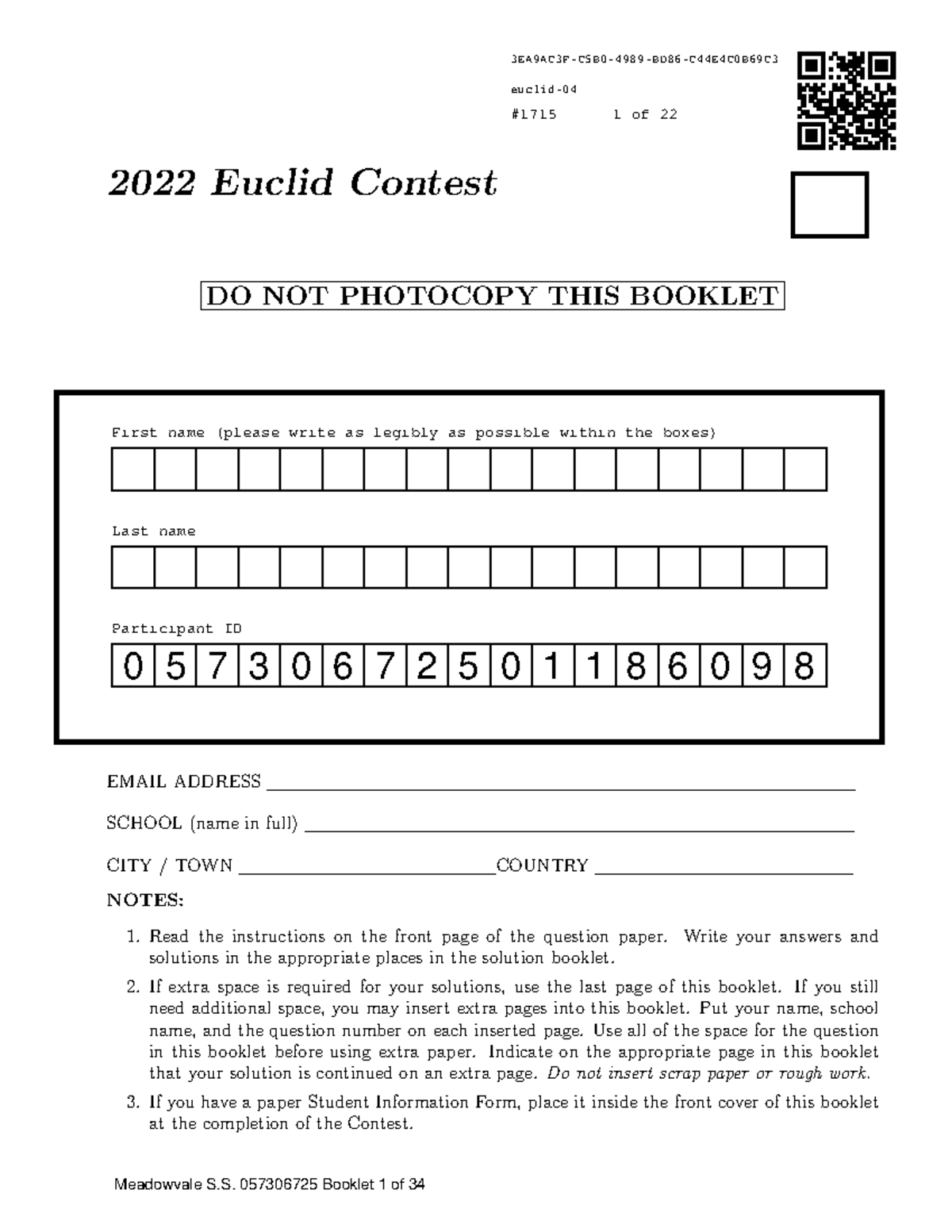 Euclid-05730672501186098 - 2022 Euclid Contest DO NOT PHOTOCOPY THIS ...