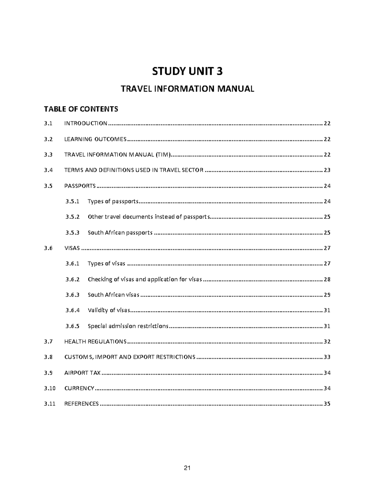 DTM1501UNIT 3 - TRAVEL INFORMATION MANUAL - STUDY UNIT 3 INTRODUCTION ...