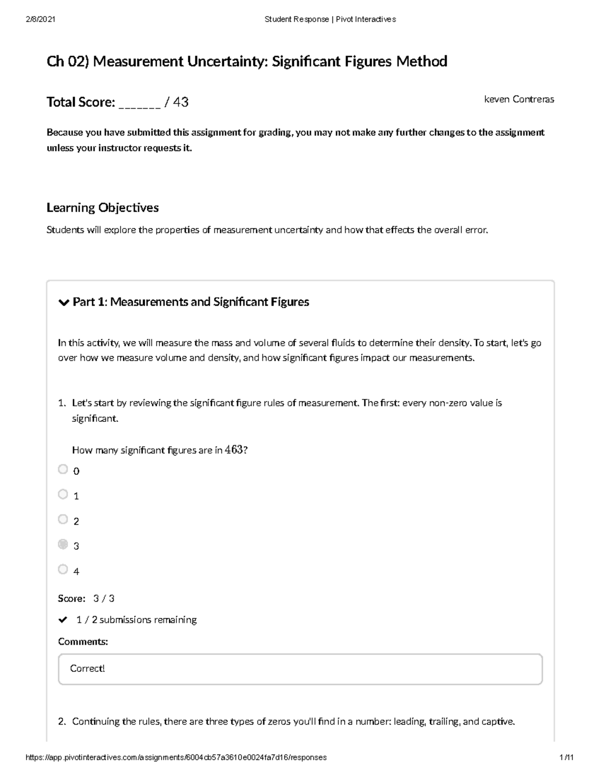 Pivot Lab Ch - 1. 2. Ch 02) Measurement Uncertainty: Significant ...