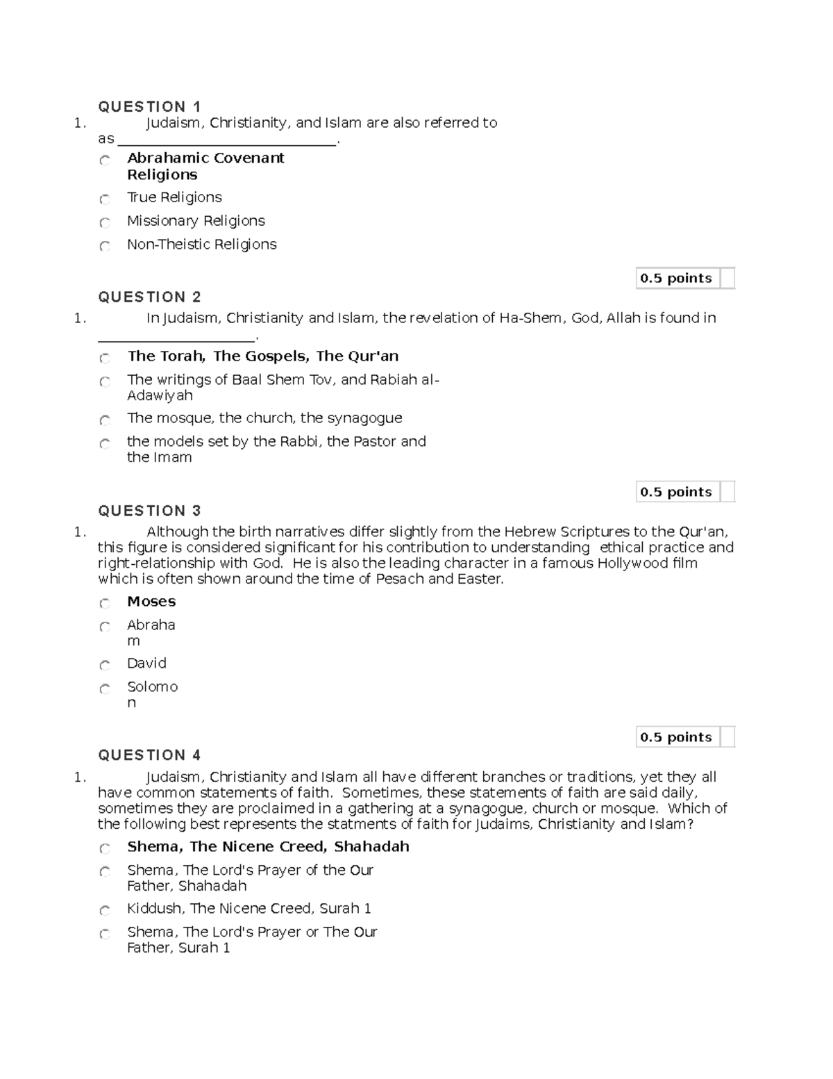 Final 10 December 2020, questions and answers - QUESTION 1 Judaism ...