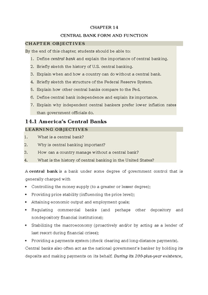 Chapter 3 Banking and Management of Financial Institutions - CHAPTER 9 ...