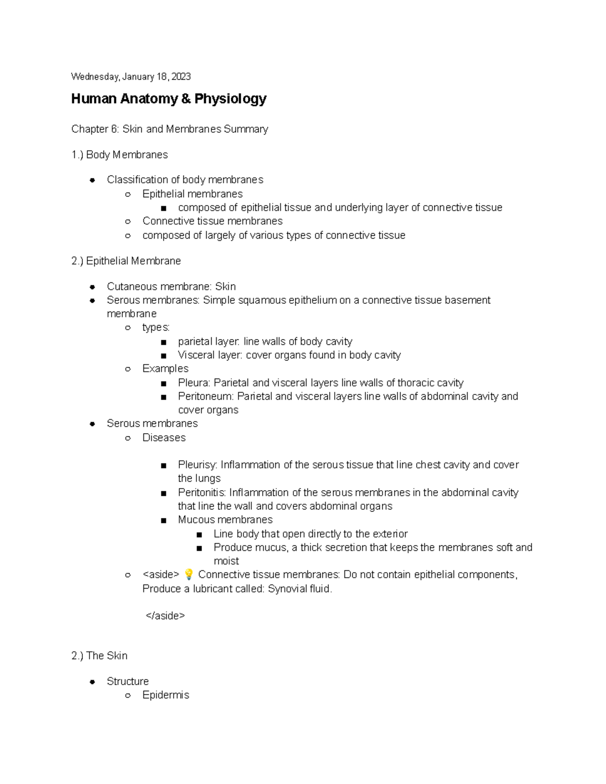 Human Anatomy Notes #3- Studocu - Wednesday, January 18, 2023 Human ...