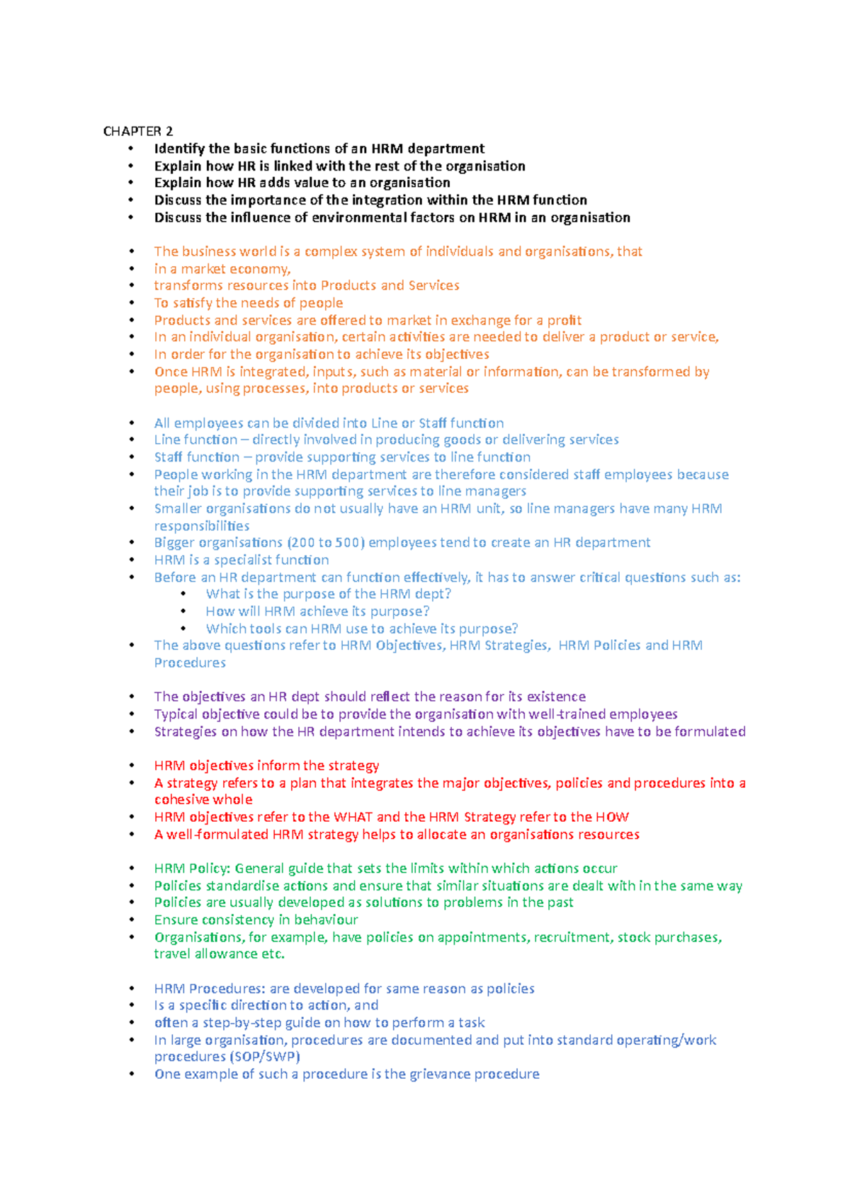 Chapter 2 - Summary Introduction to Human Resource Management - CHAPTER ...