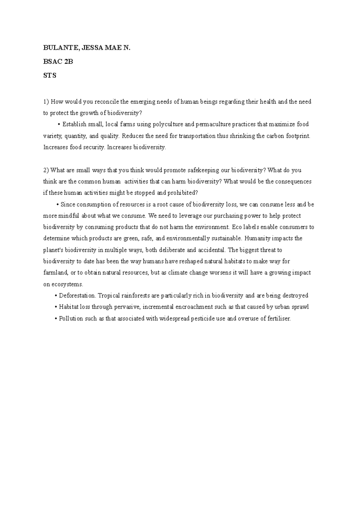 M3-S2 STS - Assignment - BULANTE, JESSA MAE N. BSAC 2B STS How would you reconcile the emerging ...