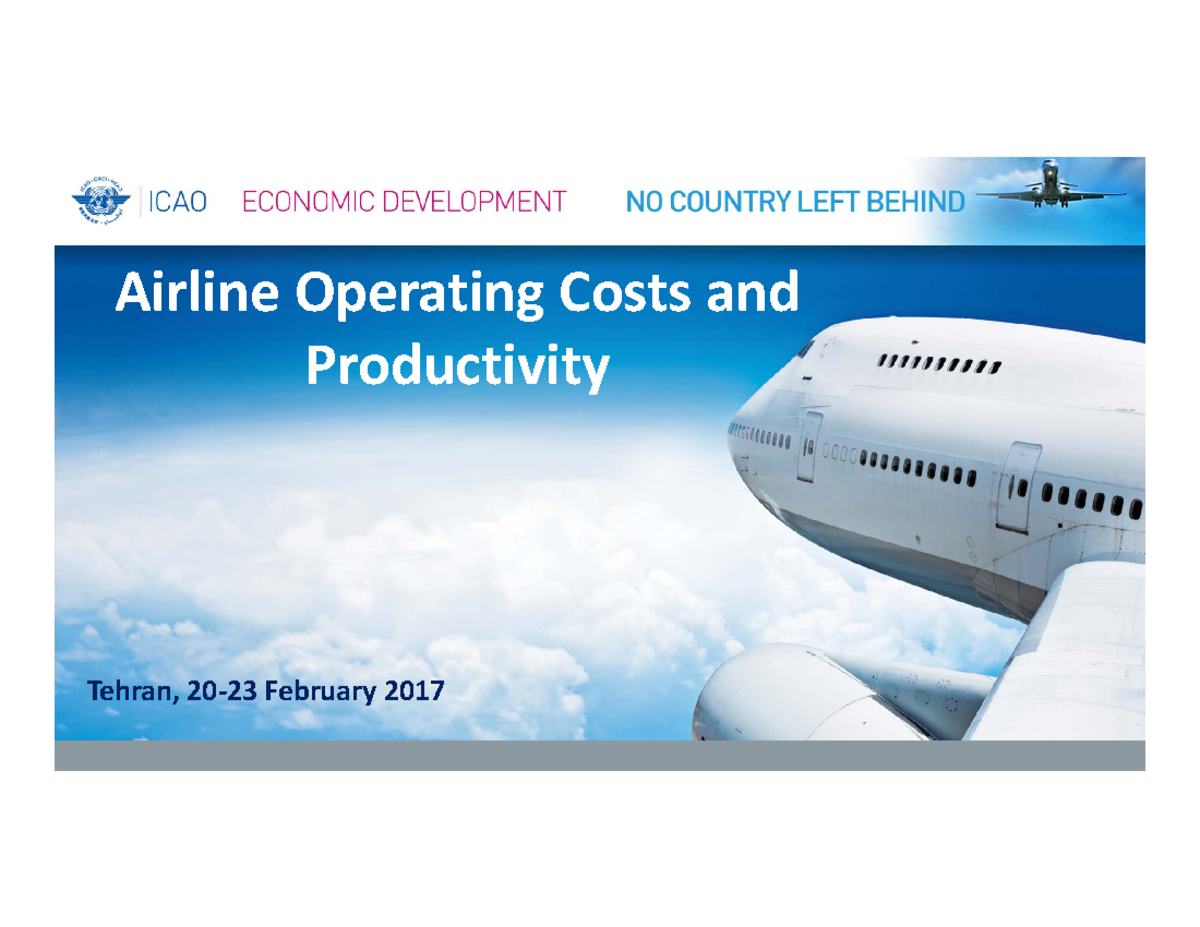 Ppt3 - airlines operating costs and productivity - Tehran, 20 ‐ 23 ...