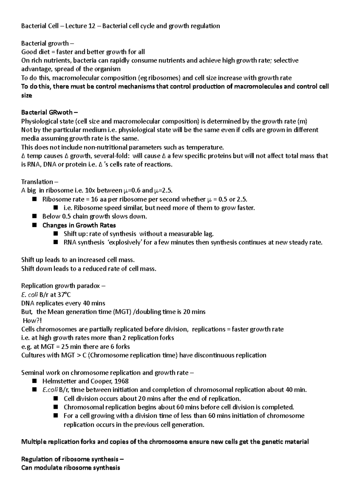 The Bacteria Cell Lecture 12 - Bacterial Cell – Lecture 12 – Bacterial ...