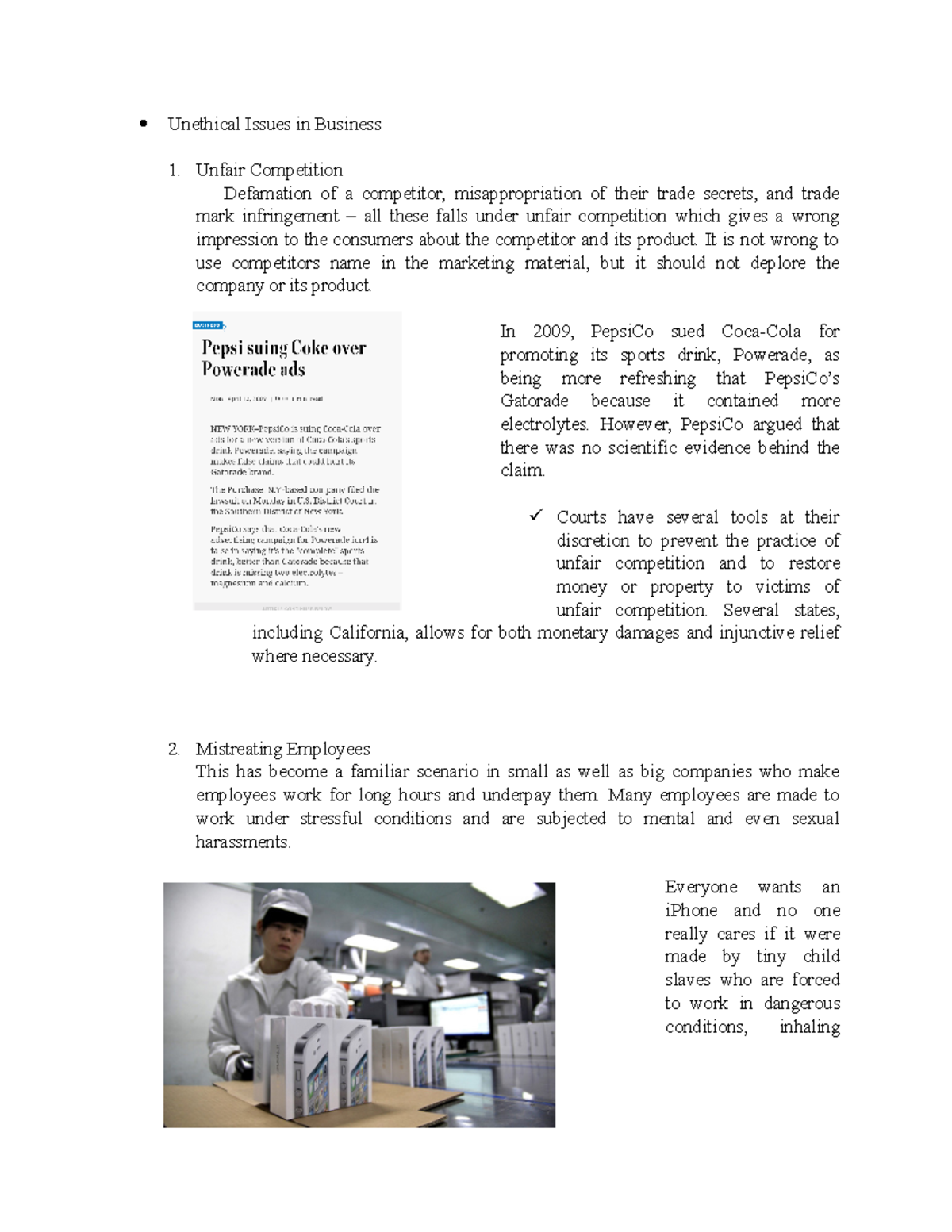 Unethical Business Practices - Unethical Issues in Business Unfair ...