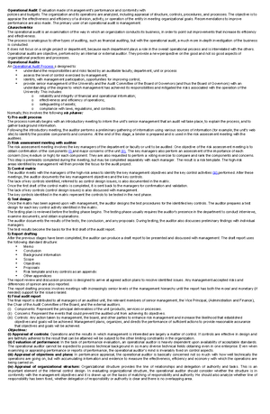 Pdfcoffee - overview of operations auditing - CHAPTER 19 Internal Audit, Management and ...