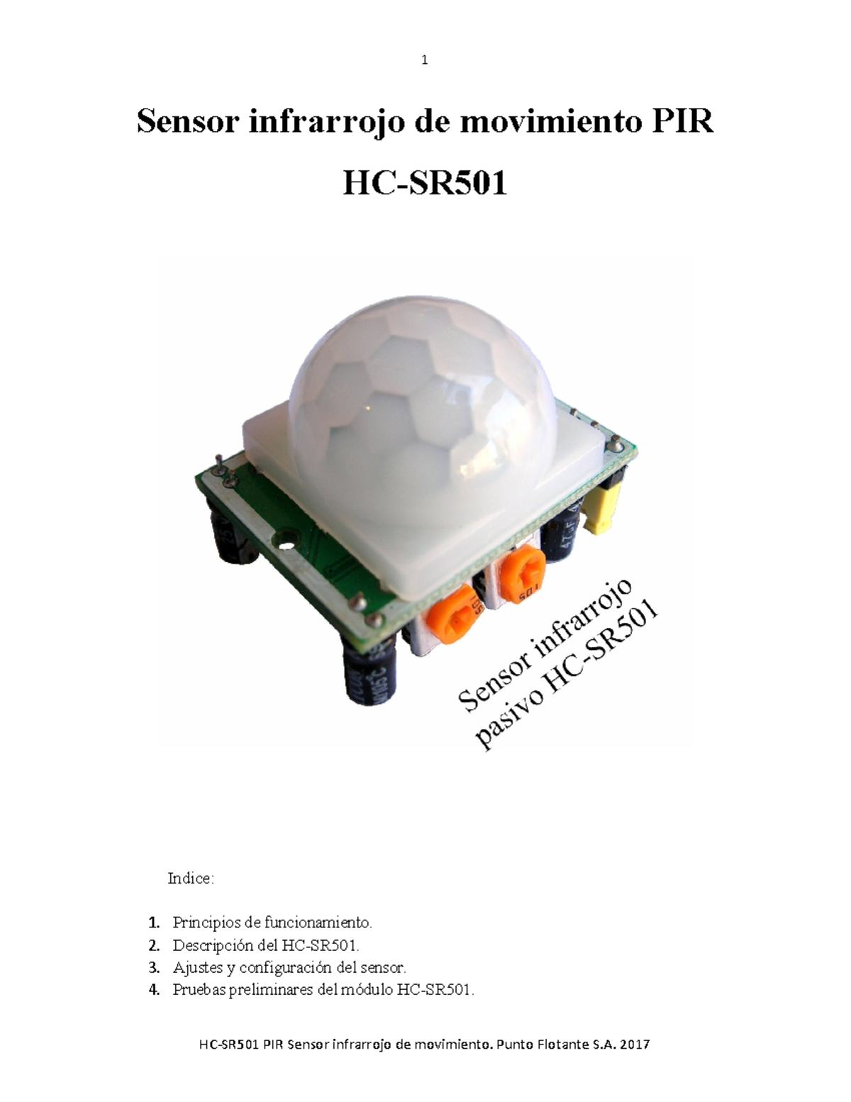 Manual DEL Usuario Sensor DE Movimiento PIR HC SR501 - Sensor ...
