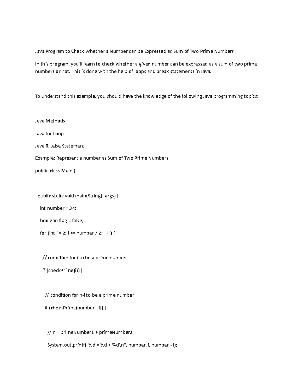 Java Program 33 - Assignment - Java Program to Check Whether a Number can be Expressed as Sum of ...