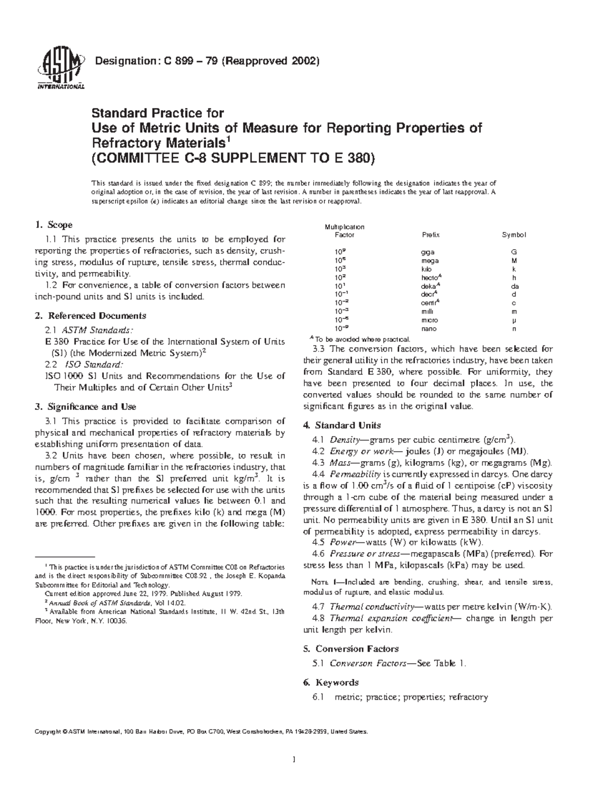 C899 - ASTM - Designation: C 899 – 79 (Reapproved 2002) Standard ...
