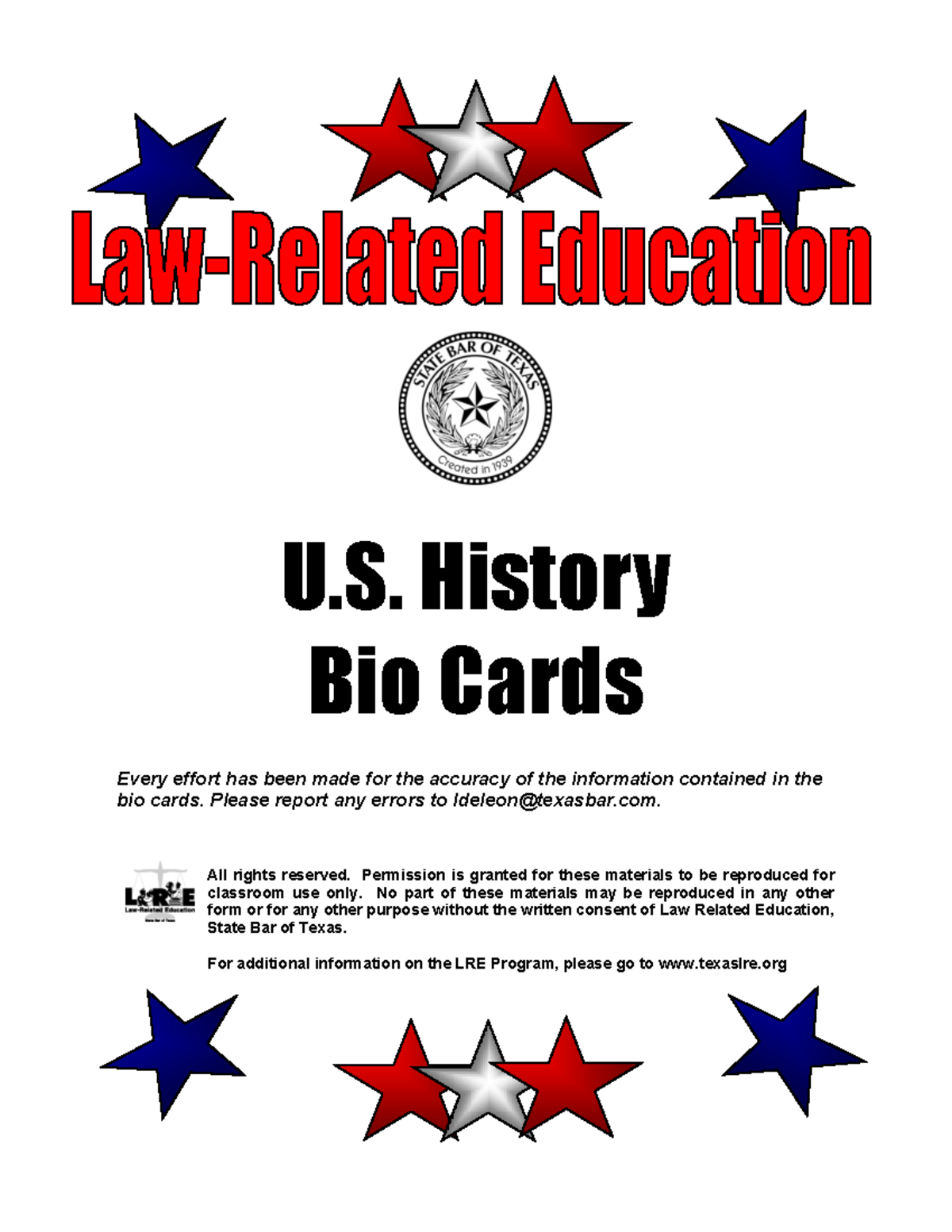USHistory Bio Cards - US History Dual Credit - All rights reserved ...