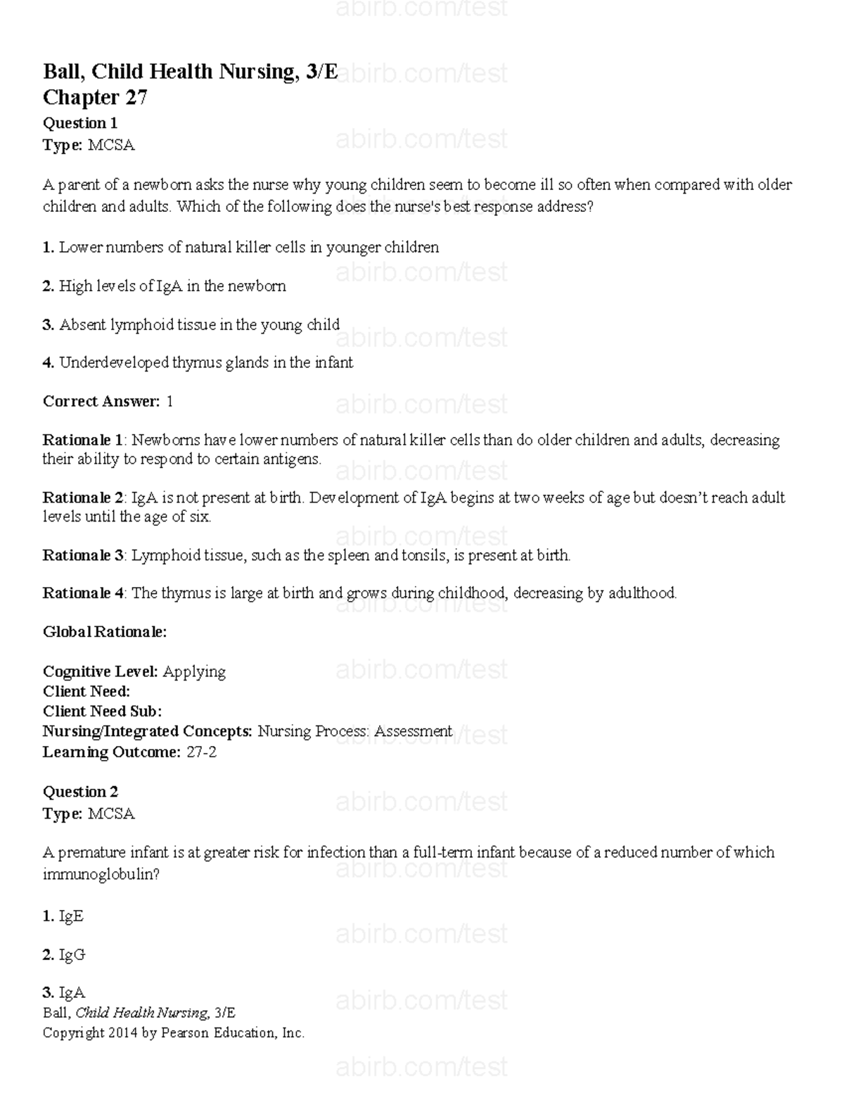 Ball, Child Health Nursing Test Bank- Ch 27 - Ball, Child Health ...